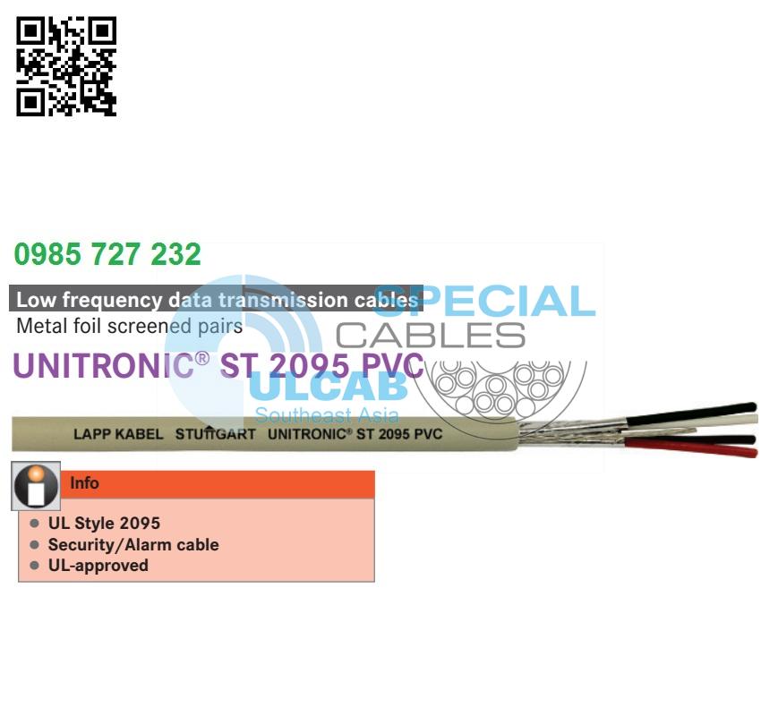 Cáp LAPP KABEL ( 3804565 ) UNITRONIC® ST 2095 PVC | 2x2x18 AWG | UL ...