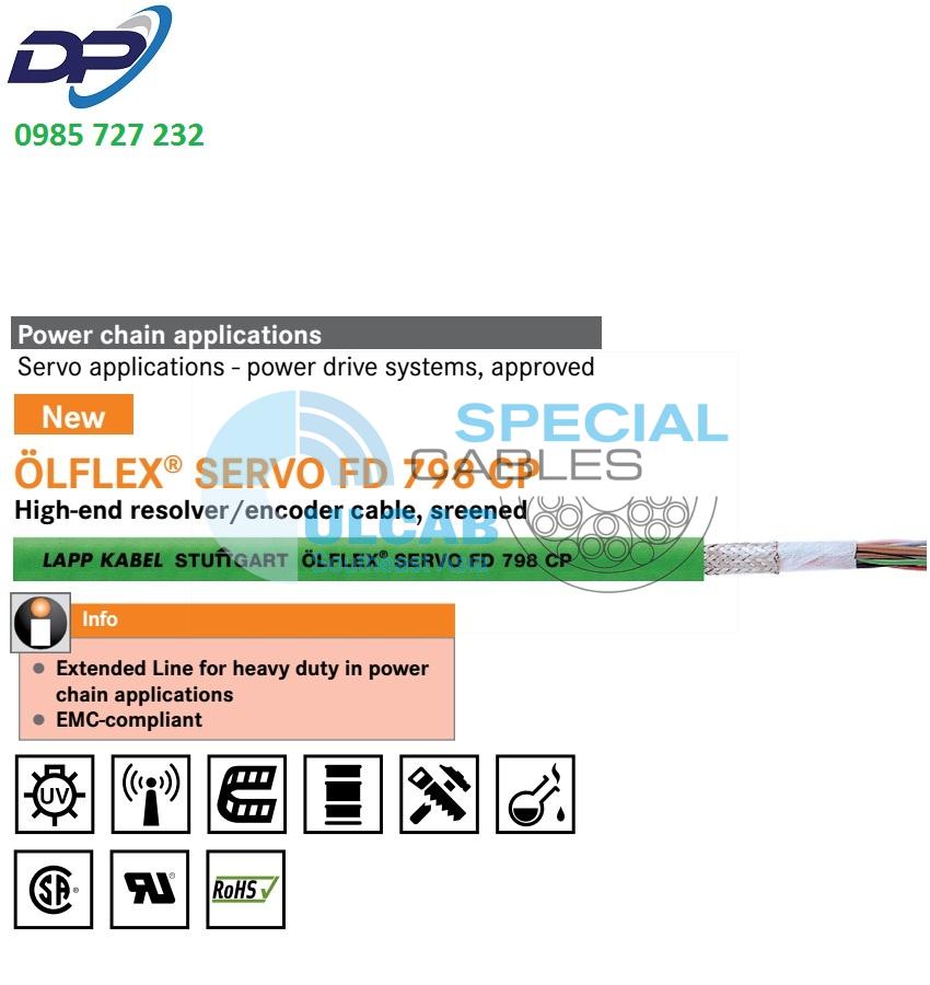 Cáp LAPP KABEL ÖLFLEX® SERVO FD 798 CP | Chính Hãng - Chống Nhiễu - Giá ...