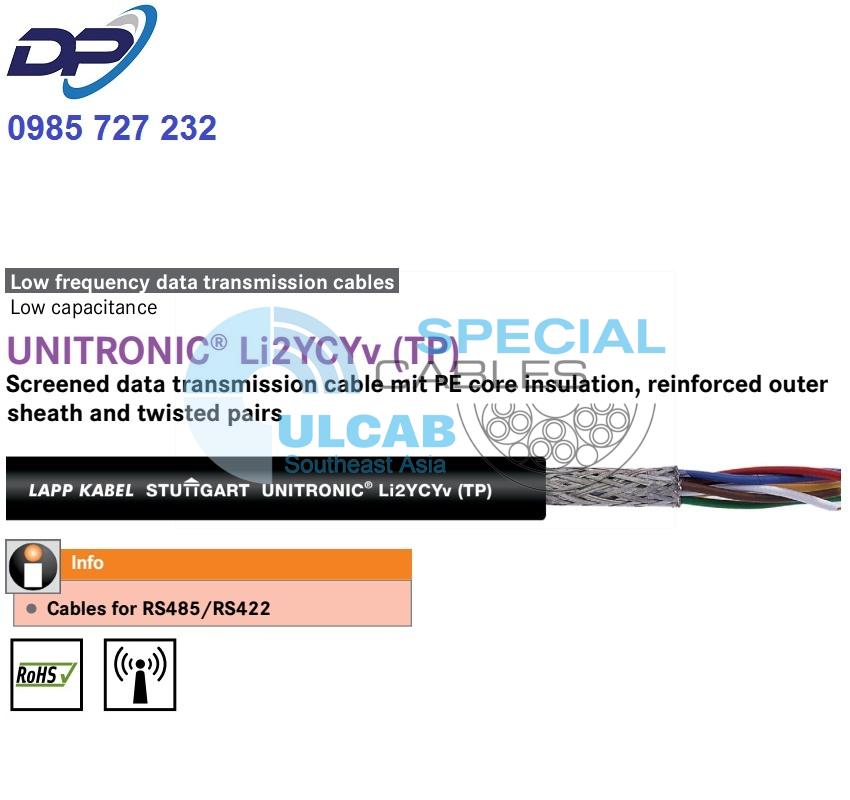 Cáp LAPP KABEL UNITRONIC® Li2YCYv (TP) | Chính Hãng - Chống Nhiễu - Giá ...