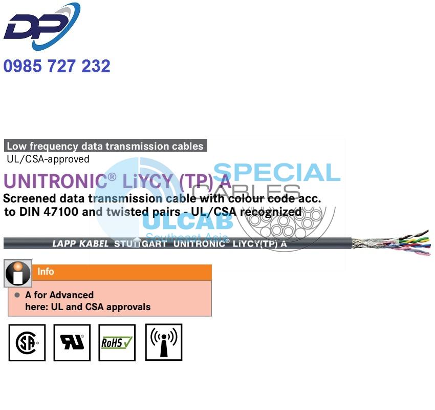 Cáp LAPP KABEL UNITRONIC® LiYCY (TP) A | Chính Hãng - Chống Nhiễu - Giá ...
