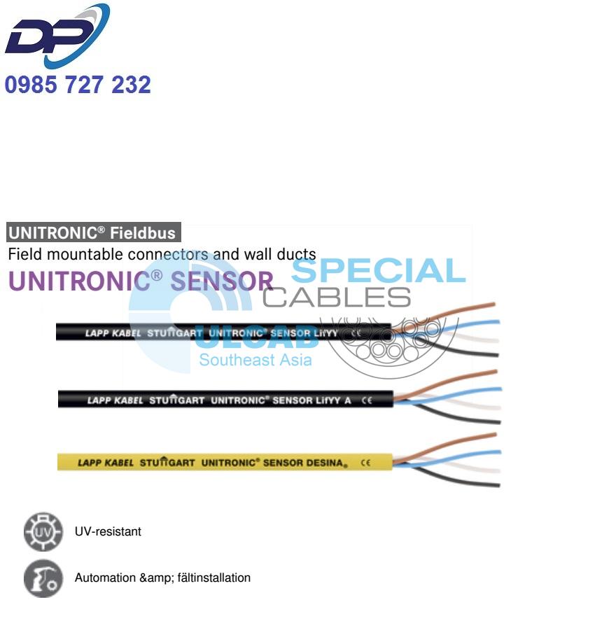 Cáp LAPP KABEL UNITRONIC® SENSOR | Chính Hãng - Giá Tốt Nhất - ulcab.com.vn