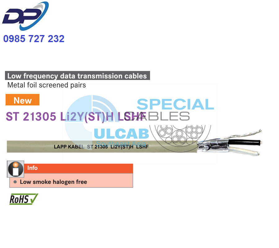 Cáp LAPP KABEL UNITRONIC® ST 21305 Li2Y(ST)H LSHF | Chính Hãng - Chống ...