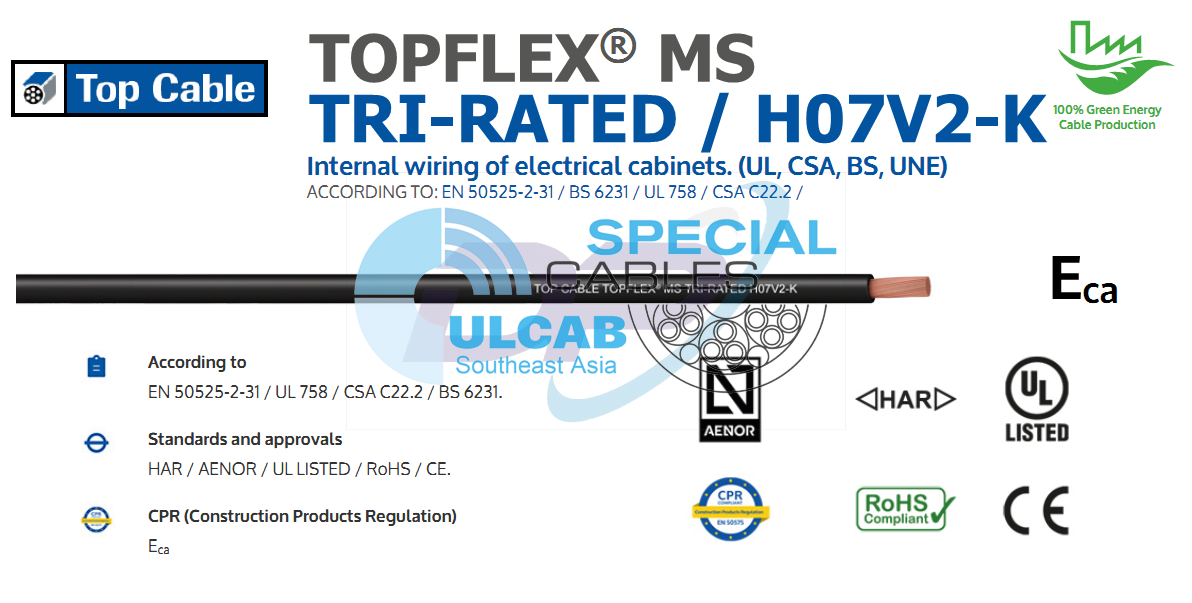 Cáp Điện TOP CABLE TOPFLEX® MS TRI-RATED / H07V2-K / H05V2-K | Chính ...