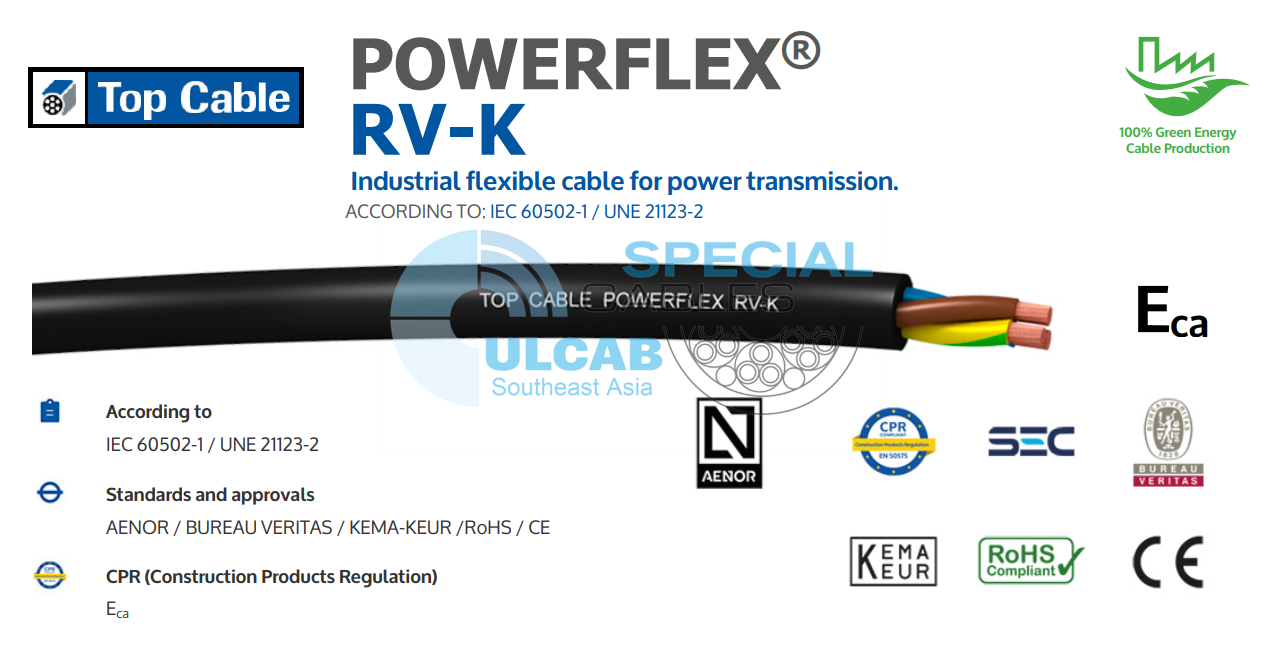 Cáp Điện TOP CABLE POWERFLEX RV-K 0,6/1kV BLACK | Chính Hãng – Giá Tốt Nhất - ulcab.com.vn