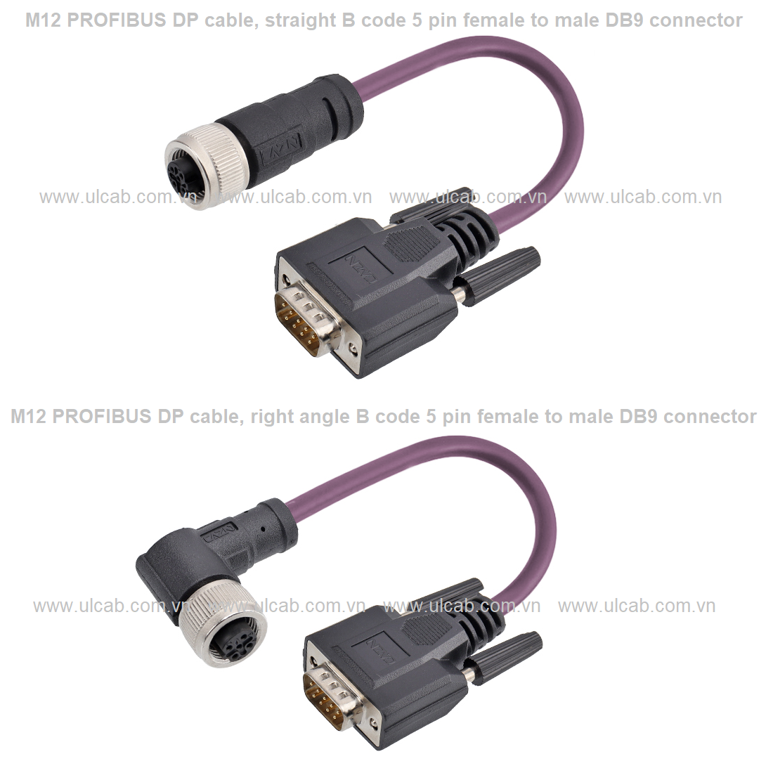 Cáp cảm biến/bộ chuyển đổi PROFIBUS DP 5-PIN M12 Female To DP9 Male, B ...
